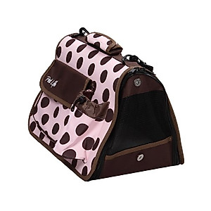 PET LIFE Folding Zippered Casual Airline Approved Fashion Travel Pet Dog Carrier with Bottle Holder, Medium, Plaid