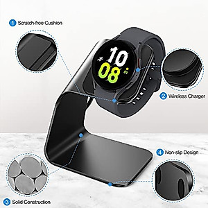 NANW Charger Dock Compatible with Samsung Galaxy Watch 5/5 Pro/Watch 4/Watch 4 Classic/Watch 3/Active 2 /Active, USB Replacement Charging Cable Dock Stand Accessories for Galaxy Watch 5/5 Pro,Black