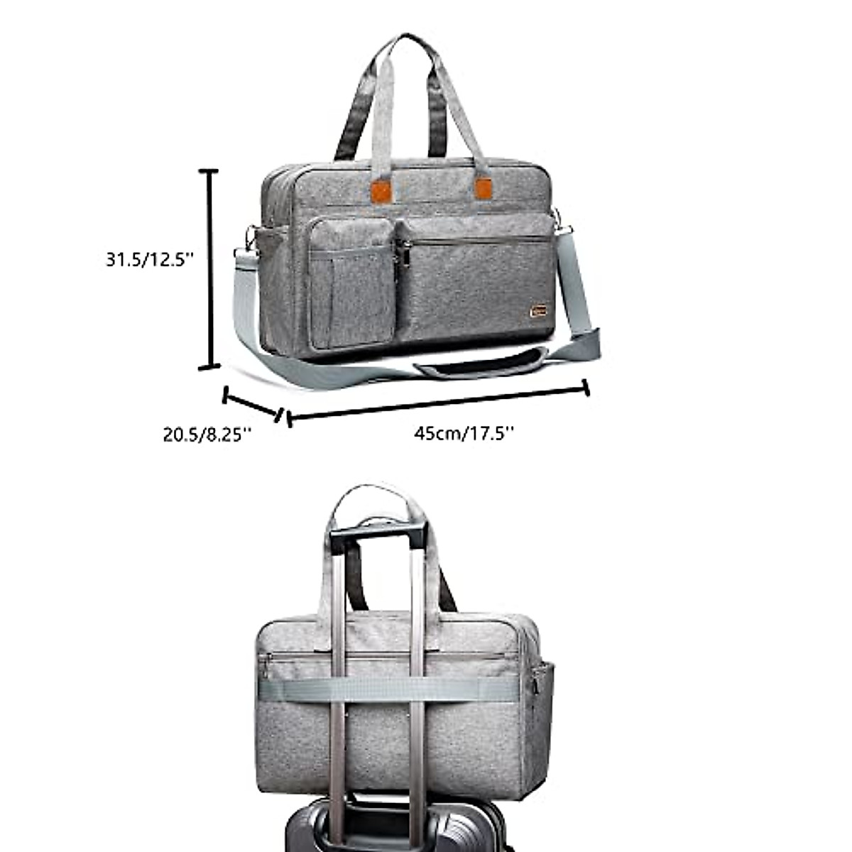 Laptop Tote Bag, Computer Messenger Teacher Bag with 15.7'' Padded Laptop Sleeve Gray