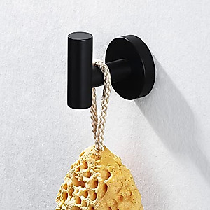 KES Bathroom Towel Hook Robe Hook Coat Hook Shower Kitchen Wall Hanging Hooks Wall Mount SUS 304 Stainless Steel Matt Black, A2164-BK