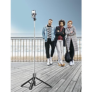 71" Phone Tripod & Selfie Stick, All in One Extendable Cell Phone Tripod with Wireless Remote, Tripod Stand for iPhone & Travel Tripod 360° Rotation Compatible with iPhone Android Phone, Camera
