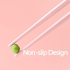 10 Pairs Chopsticks-Reusable Chopsticks Dishwasher Safe, 9.63 inch/24.5cm Fiberglass Non-Slip for Family/ Restaurant Sushi Ramen Rice Japanese Korean Chop Sticks, Chinese Chop Sticks- Pink