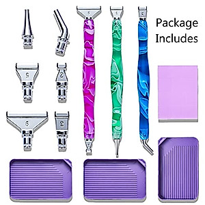 AOEUSLL 5d Diamond Painting Pen with Diamond Painting Trays, Diamond Painting Accessories, Diamond Pen, Diamond Art Pens, Diamond Art Accessories and Tools (24pcs)