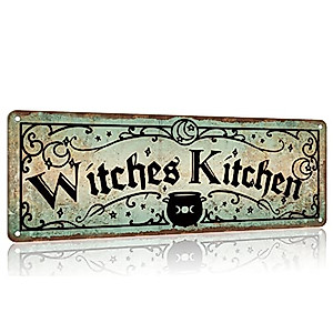Witches Kitchen Vintage Aluminum Mental Tin Sign Weatherproof Road Street Signs Home Decor Wall Decor 4x16 Inches-Aluminum
