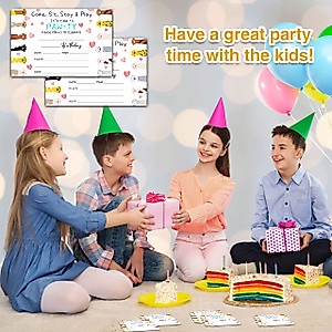 YSTEP Cat Birthday Party Invitations, 20 Invite Cards with Envelopes, 4"x6" Cat Kitty Pawty Birthday Party Invites - A27