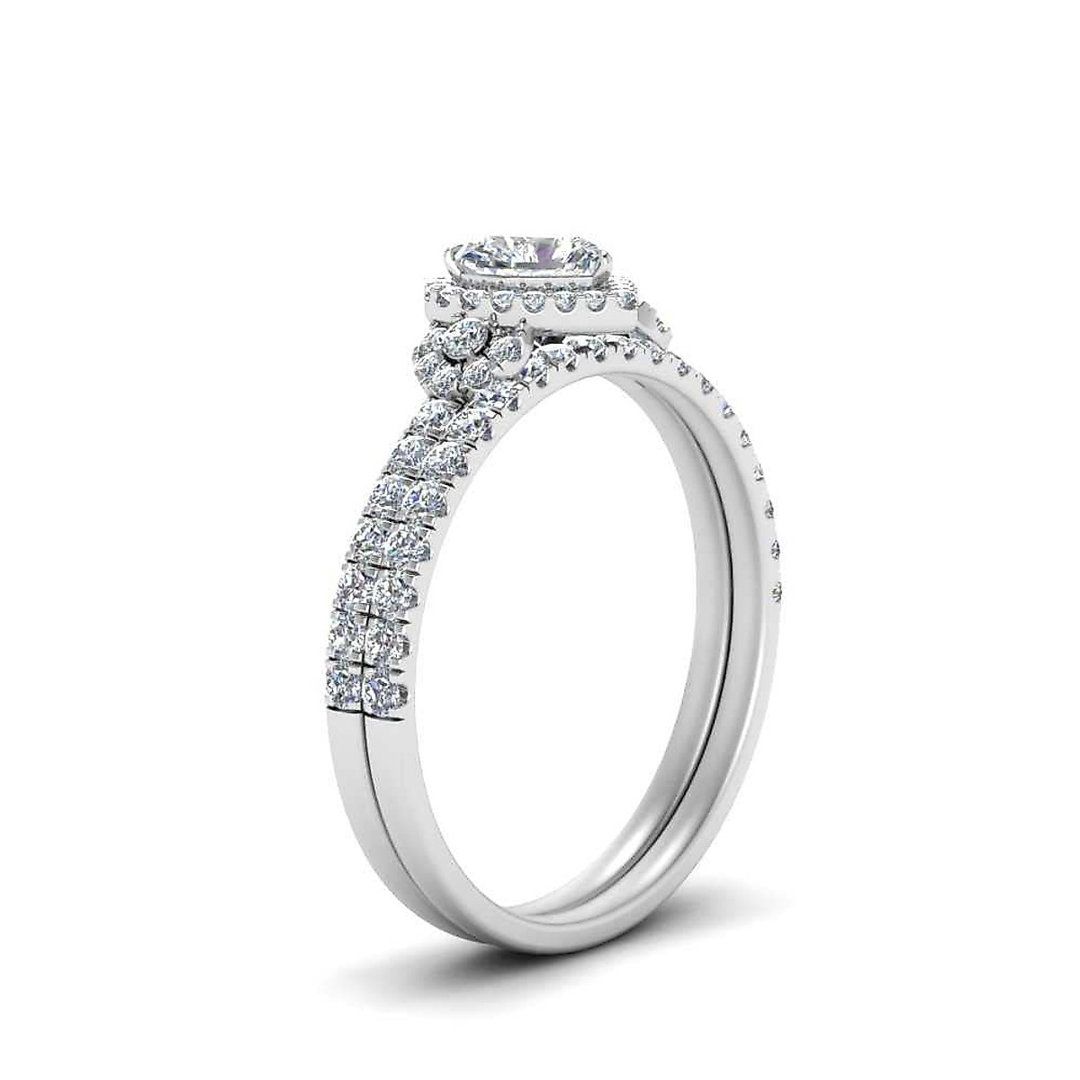 1.11 Carat Heart Shaped Diamond Wedding Ring Sets with White Diamond in 14K Rose Gold Birthstone Handcrafted Lightweight Modern Design Eternity Love and Promise Birthday Gift