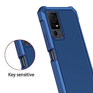 HAIJ for TCL 40 XL case, with Tempered Glass Screen Protector 360 Full-Body Soft TPU Bumper Shockproof Silicone Protective Phone Cover Case for TCL 40XL 6.75" 2023 (Blue)