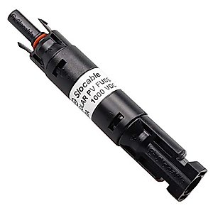 RKURCK 25 Amps Solar Fuse Holder, Male and Female Connector Waterproof PV in-Line Fuse Holder Connector for Solar Panel and Solar Controller 25A