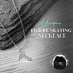 Sportybella Skate Necklace - Girls Ice Skating Charm Pendent - Figure Skating Gifts