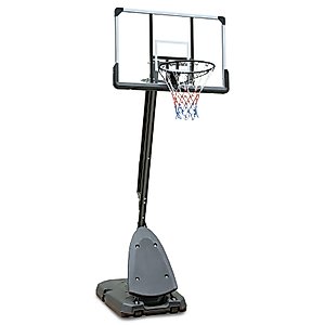 Portable Basketball Hoop Height Adjustable 7.4-10ft Indoor Outdoor Basketball Goal System with 44In Shatterproof Backboard and 18In Rim for Kids/Adults