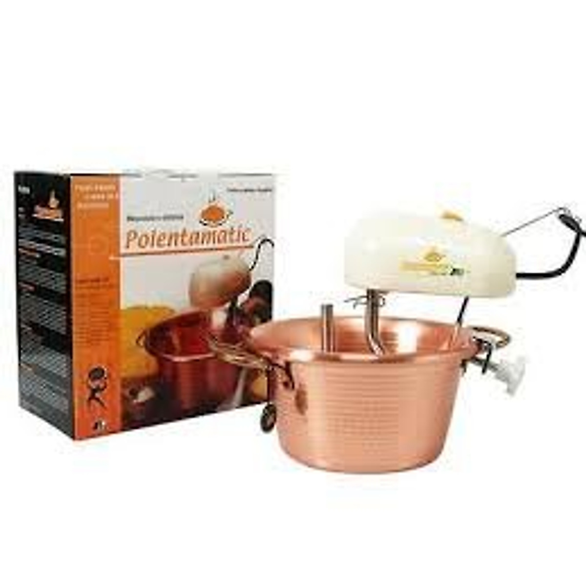 Electric Polenta and Risotto Cooker, Classical Hammered Copper Pot in Traditional Italian Form (30cm 12") Suitable for Induction Stove