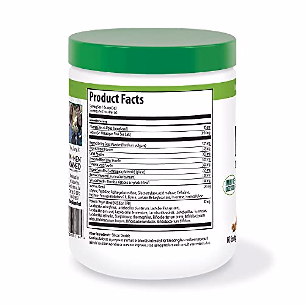 MacroLife Naturals MacroPets Greens Superfood Supplement Powder Topper for Dog Cat Small Mammal, Natural Nutrition Boost Probiotics Digestive Enzymes Vitamin E - Immune Gut Health & Energy - 6.35oz