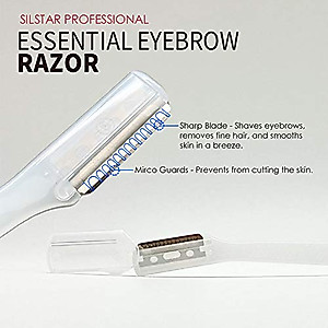 SILSTAR MADE IN KOREA RAZOR BLADE 6pcs - Exfoliating Dermaplaning. Eyebrow Trimmers Razor, Facial Shaver Face Precision Razor Blade Dermaplaning Razors Tool, Eyebrow Shaper Face Hair Remover