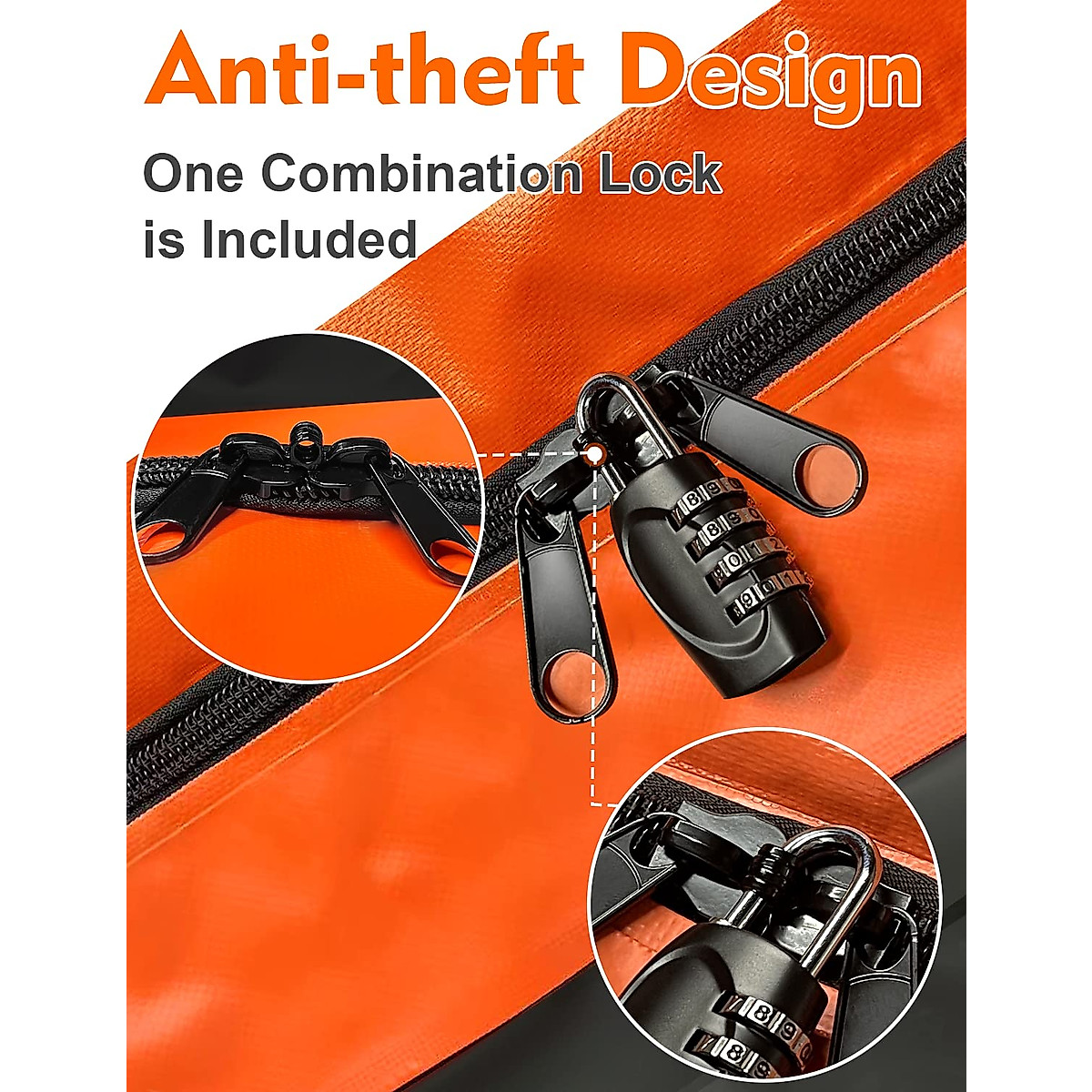 FIVKLEMNZ Car Rooftop Cargo Carrier Roof Bag Waterproof for All Top of Vehicle with/Without Rack Includes Topper Anti-Slip Mat + Reinforced Straps + 6 Door Hooks + Luggage Lock