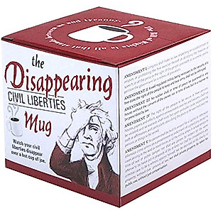 Disappearing Civil Liberties Coffee Mug - Add Hot Water and Watch Your Civil Liberties Disappear Before Yours Eyes - Comes in a Fun Gift Box