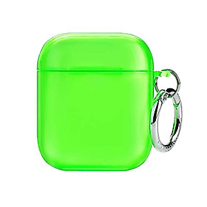 Velvet Caviar Neon Green AirPod Case - Cool Cover for Boys, Men, Girls with Keychain - Protective Hard Cases Compatible with Apple Airpods 1/2