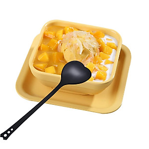 RORPOIR Gold Plated Stainless Shaped Dessert Spoon Unique Demitasse and Espresso Spoon for Home Restaurant and Coffee Shop Use Black