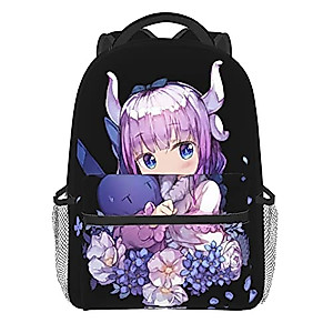 Anime Miss Kobayashi'S Dragon Maid Kanna Kamui Laptop Backpack Boy Girl Casual Bag Travel Daypack Bookbags