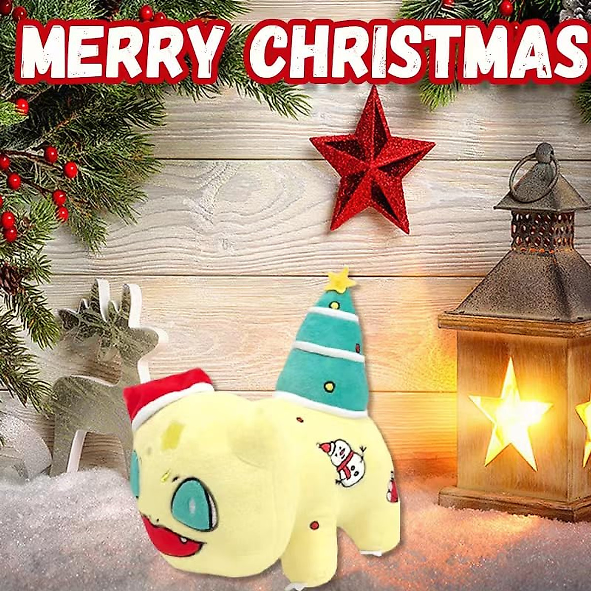LSYEE Christmas Limited Edition Cute Plant-Like Animal Plush Toy - Christmas Tree on Back & Snowman Design | Perfect for Christmas & Birthday Gifts | Great for Kids | Cartoon Style Plush Toy