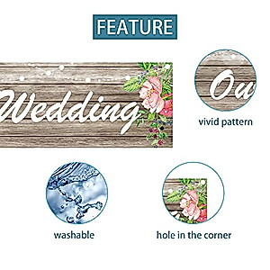 Welcome to Our Wedding Banner Sign, Wedding Reception Decorations, Large Bridal Shower Party Backdrop Photo Booth Props Indoor Outdoor Decor Supplies (9.8x1.6ft)