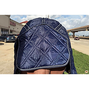 HILASON Western Horse Stable Blanket Quilted | Horse Blanket | Horse Blankets for Winter | Water Resistant Stable Blankets for Horses | Blankets for Horses | Blue | 78 Inches