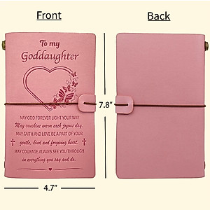 MALLAbyLAMMA To My Goddaughter Journal, Goddaughter Wallet Card, Goddaughter Keychain Gift Set, 140 Page Refillable Notebook, Suitable for Birthday, Graduation, Christmas