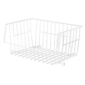 Whitmor Wire Stackable Basket, White