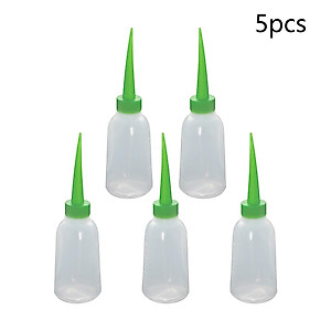 Aicosineg 100ml Translucent Lab Squeeze Bottle 3.38oz Plastic Glue Oil Bottle for DIY Label Tattoo 5pcs