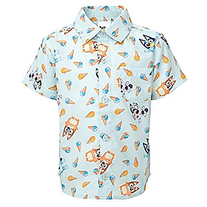 Bluey Bingo Toddler Boys Hawaiian Button Down Dress Shirt 4T