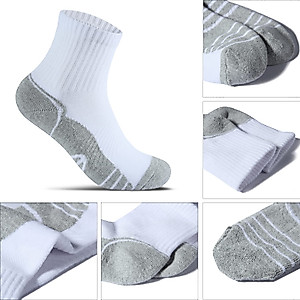 Begrily Cotton Quarter Athletic Socks for Men, Performance Cushioned Mens Ankle Sock 6-Pack