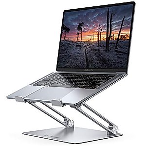 Lamicall Adjustable Laptop Stand, Portable Laptop Riser, Aluminum Laptop Stand for Desk Foldable, Ergonomic Computer Notebook Stand Holder for MacBook Air Pro, Dell XPS, HP (10-17.3'') - Silver