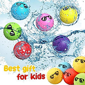 DOUBLMII Reusable Balloons for Summer Water Fun, Refillable and Self-Absorbing Water Balls, Quick Fill Outdoor Toys, Pool Toys, Water Games for Kids