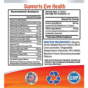 MY LUCKY PETS LLC Vision Bites for Dogs - Dog Eye Health - Advanced Formula - Benefits Vision - Immune Support - Dog Vitamin Soft chew - 1 Bottle (60 Treats)