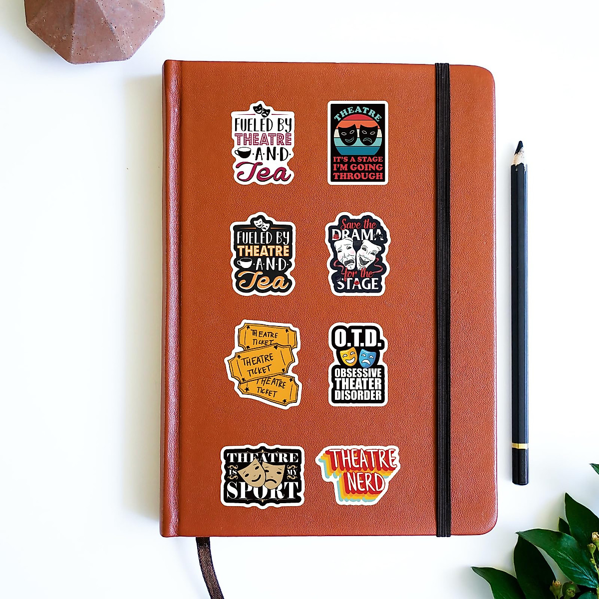 63Pcs Theater Stickers Graffiti Aesthetics Waterproof Vinyl for Kids Girls Boys Teens Adults for Water Bottles Laptop Suitcase for Birthday Party Supplies Halloween Decoration Favors