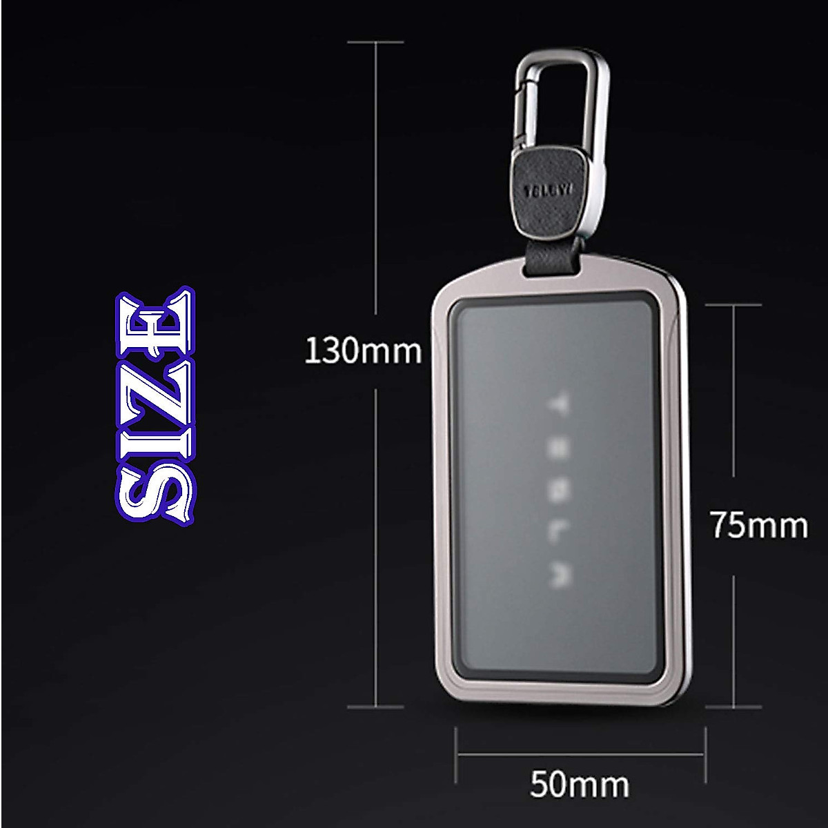 Kwak's Card Holder Compatible for TESLA Model 3 for BMW 2021 New 3 Series/X7 Aluminum Alloy Key Cover Tempered Glass Cover All-inclusive Card Protection (Light Blue, Buckle)