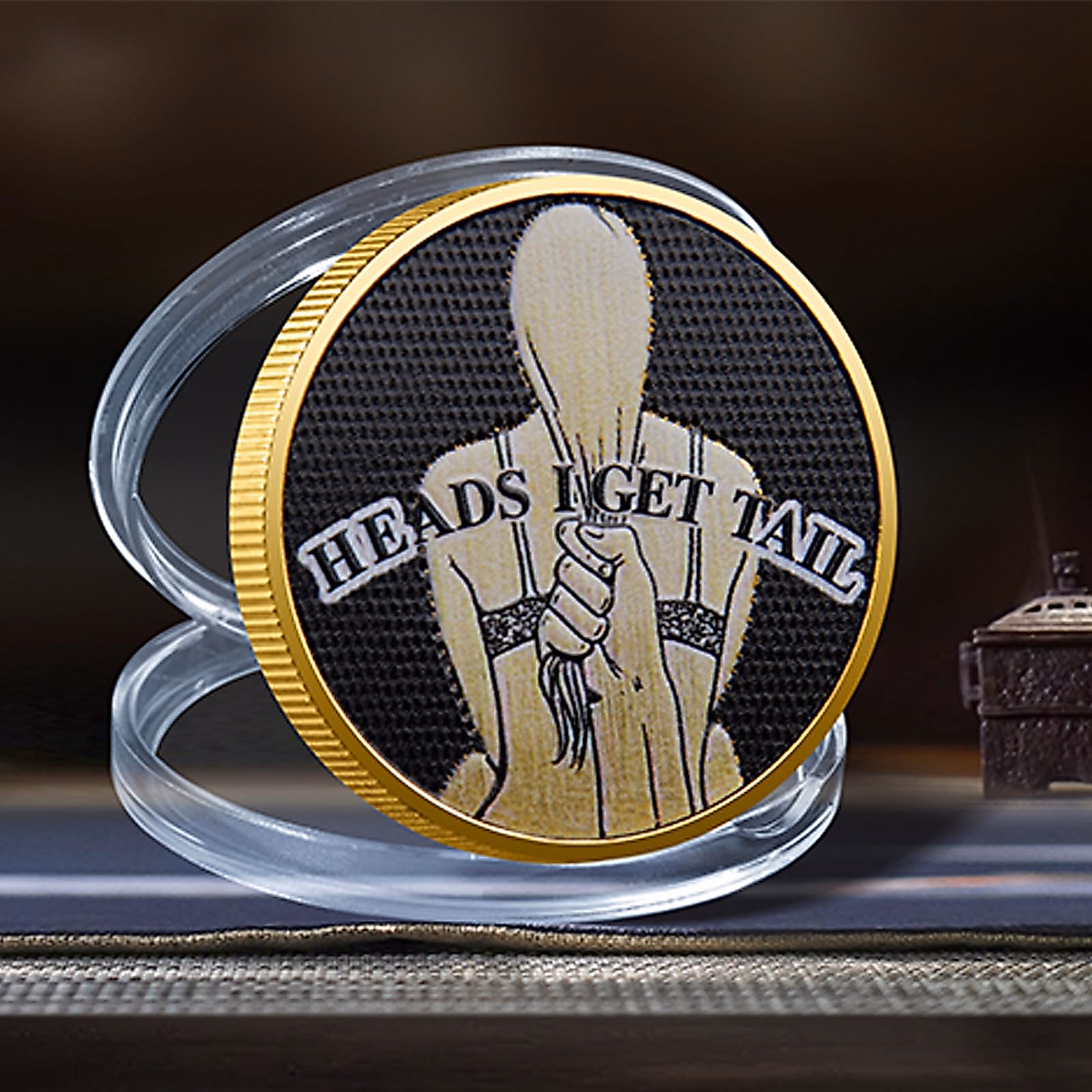 Funny Heads and Tails Coins, Heads I Get Tail Coin, Tails I Get Head Coin,Double Side Coin Lucky Token, Funny Prank Gifts for Men Women Date Night Ideas,