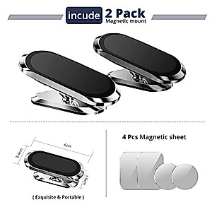 [2-Pack] Magnetic Phone Mount for Car, FONKEN Car Phone Holder Mount [Stronger 8X Magnets] 360°Rotation Universal Dashboard Phone Holder Magnetic Car Mount for iPhone 13/12 Pro, Samsung, LG All Phones