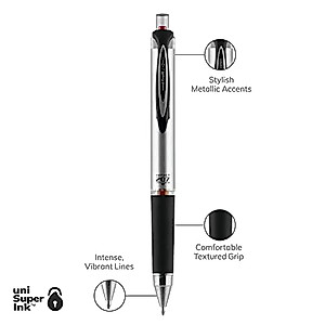 uni-ball 65872 Impact 207 Rollerball Retractable Gel Pen, Red Ink, Bold, 1/Ea