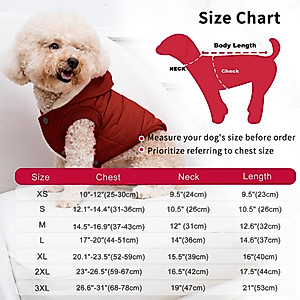 Vecomfy Fleece Lining Extra Warm Dog Hoodie in Winter,Small Dog Jacket Puppy Coats with Hooded,Red XS