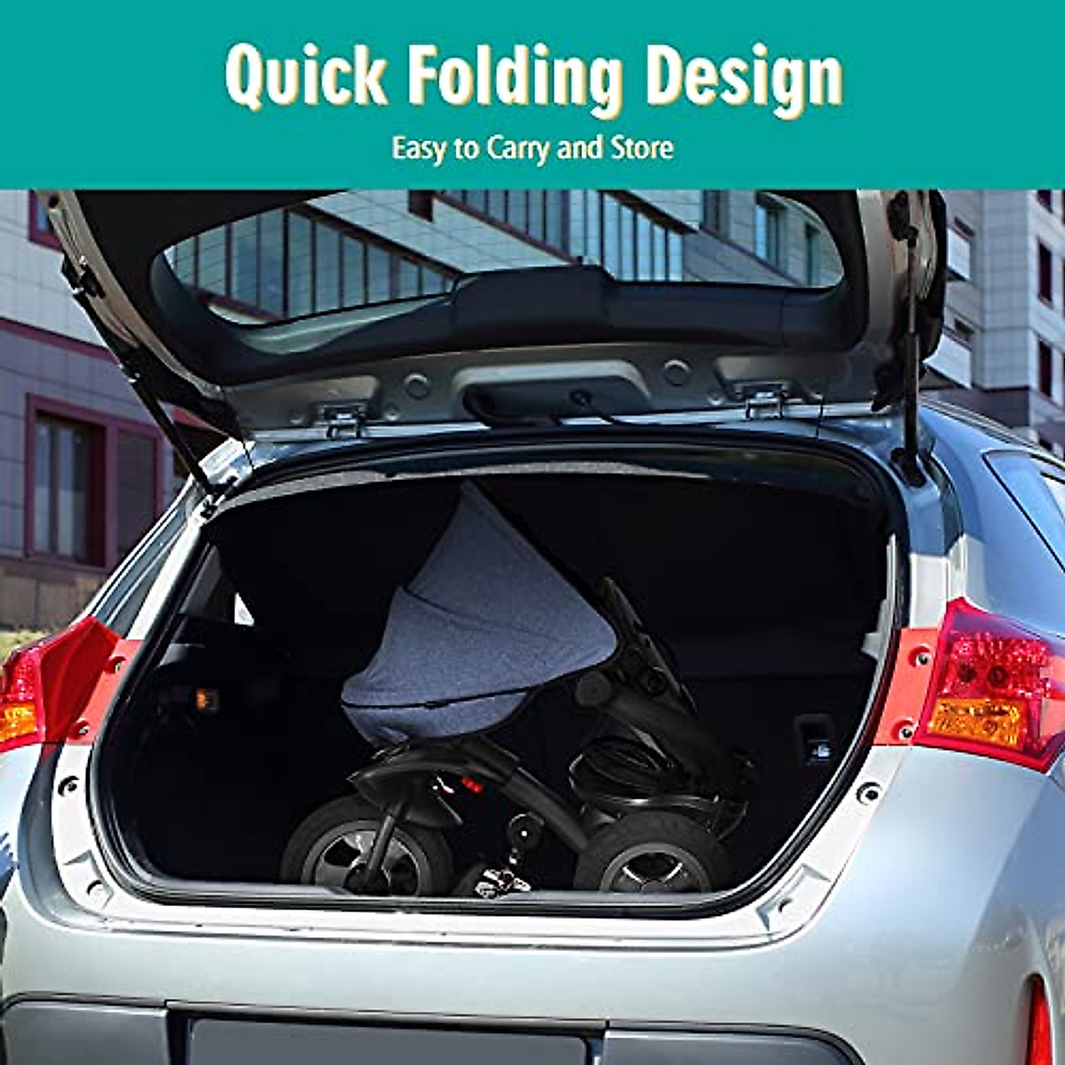 BABY JOY Toddler Tricycle, 7 in 1 Folding Steer Trike w/Rotatable Seat, Adjustable Canopy, Push Handle, Guardrail, Safety Harness, Brakes, Cup Holder & Storage, Tricycle for Toddlers Ages 1.5-5 (Blue)