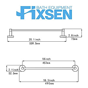 Fixsen 18-inch Gold Single Towel Bar Towel Rack Hand Towel Holder Stainless Steel and Zinc Alloy 1pc for Kitchen and Bathroom Wall Mount Heavy Duty Storage