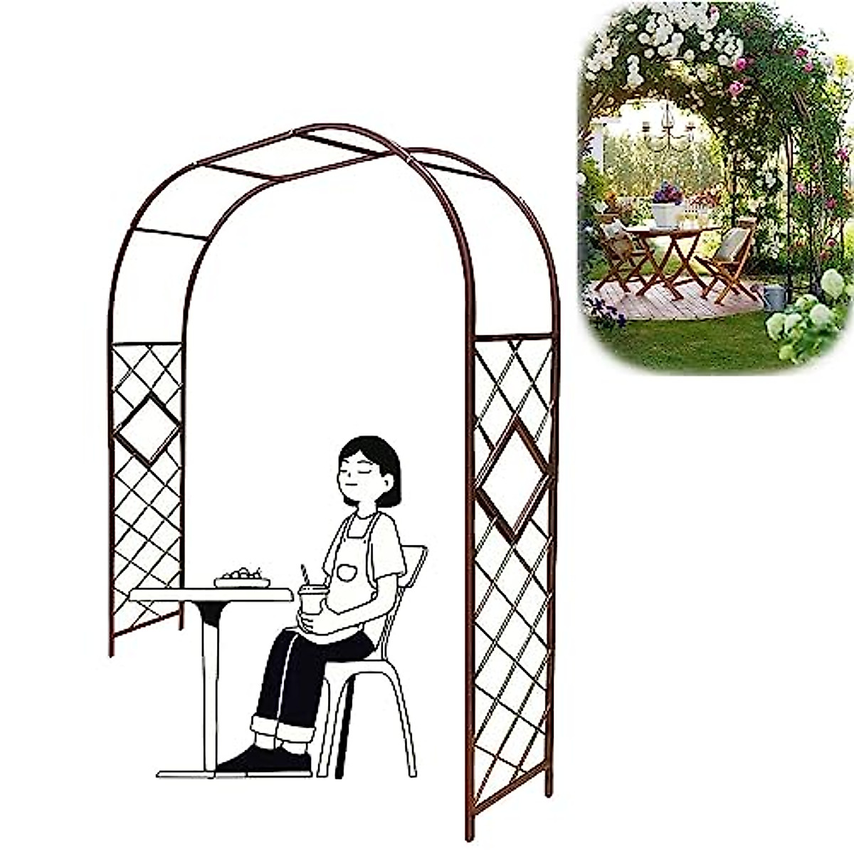 Garden Arch,Rose Arches,Heavy Archway,Trellis Garden Arbor Weatherproof ...