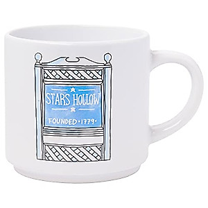 Silver Buffalo Gilmore Girls Locations 4pc Ceramic Mug Stack, 10 Ounces