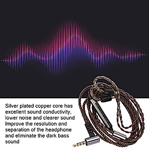 Hozee Replacement Headphone Cable, 3.5mm/A2DC Plug Headphone Upgrade Cord Ear Hanging Design with Mic Wire Control for LS200 for E50