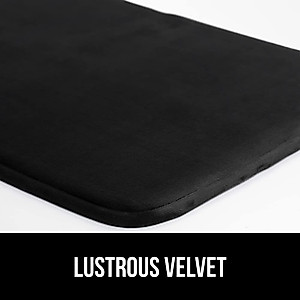 Gorilla Grip Thick Memory Foam Bath Rugs, Soft Absorbent Velvet Bathroom Mats, Durable Dots on Underside, Machine Washable Bathmat, Carpet Rug Room Decor for Shower Floor, 24x17 Mat, Black