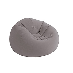 Intex Inflatable Contoured Corduroy Beanless Bag Lounge Chair, Gray (2 Pack)