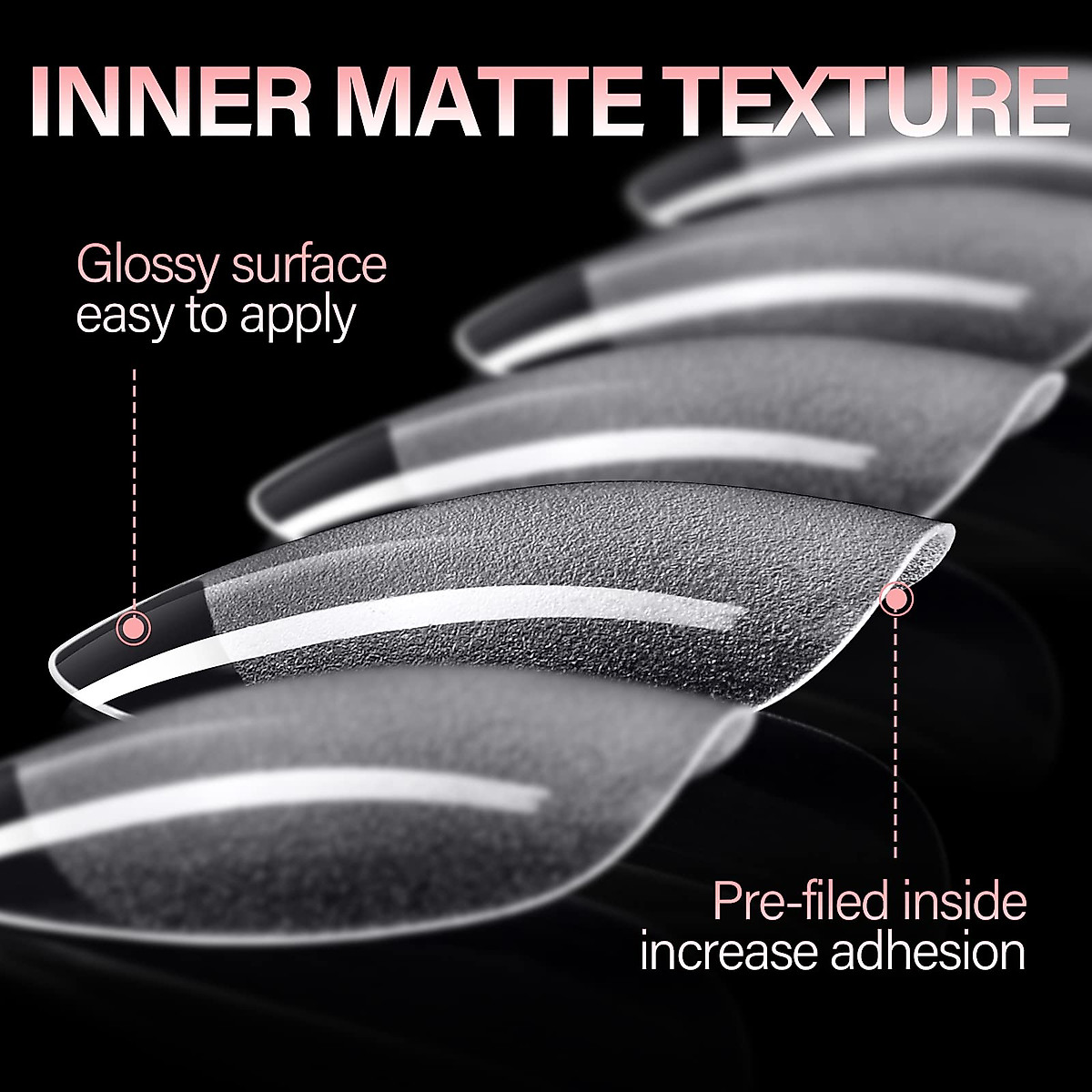 AILLSA Short Almond Nail Tips 360Pcs Full Cover Soft Gel Nail Tips Half Matte No File Clear False Gelly Nail Tips Fake Almond Shaped Nails for Press On Nail Extension DIY Valentine Gift 12 Sizes