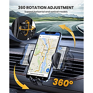 Car Phone Holder Mount: 2023 Hands-Free Vent Phone Clip [Big Phones & Thick Case Friendly], Compatible with iPhone 14/13/12 Pro/Max/8/Plus X/XR/XS/SE/Samsung Galaxy S22/S21/S20+/S10/S9/Note 20/10