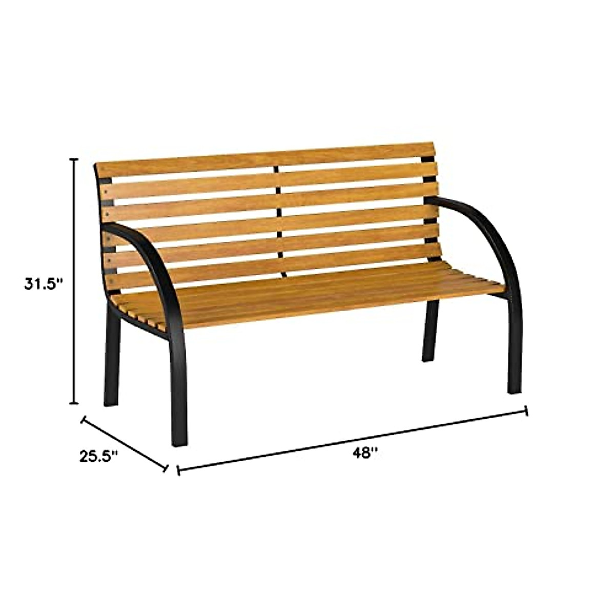 Furniture of America Bellina Outdoor Bench, Black