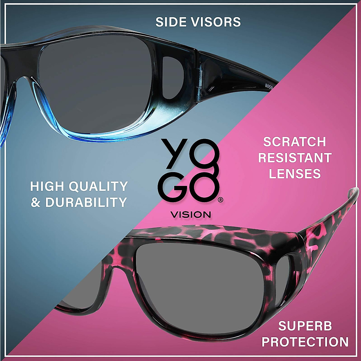 Fit Over Wrap Sunglasses Polarized Lens Wear Over Eyeglasses 100% UV Protection for Men and Women